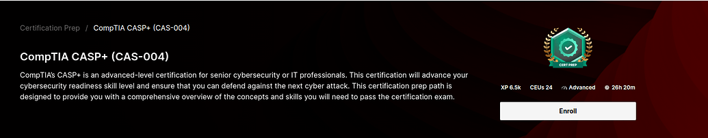 CASP Continuing Education Credits - CompTIA CASP+ - Cybrary