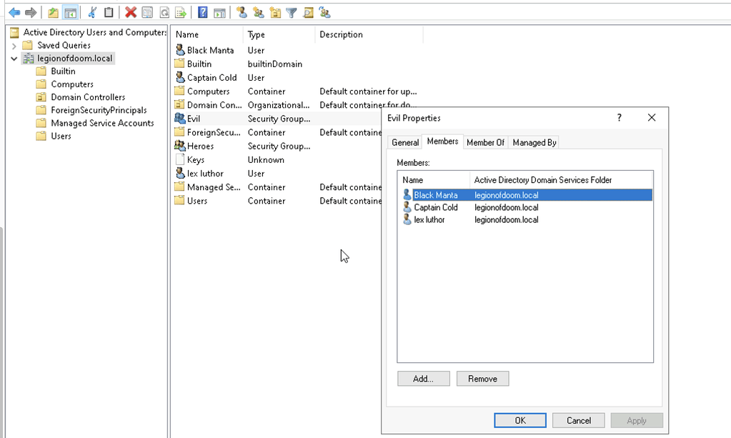 Active Directory Basics 1.3 challenge exercise Flag - Not getting evil ...