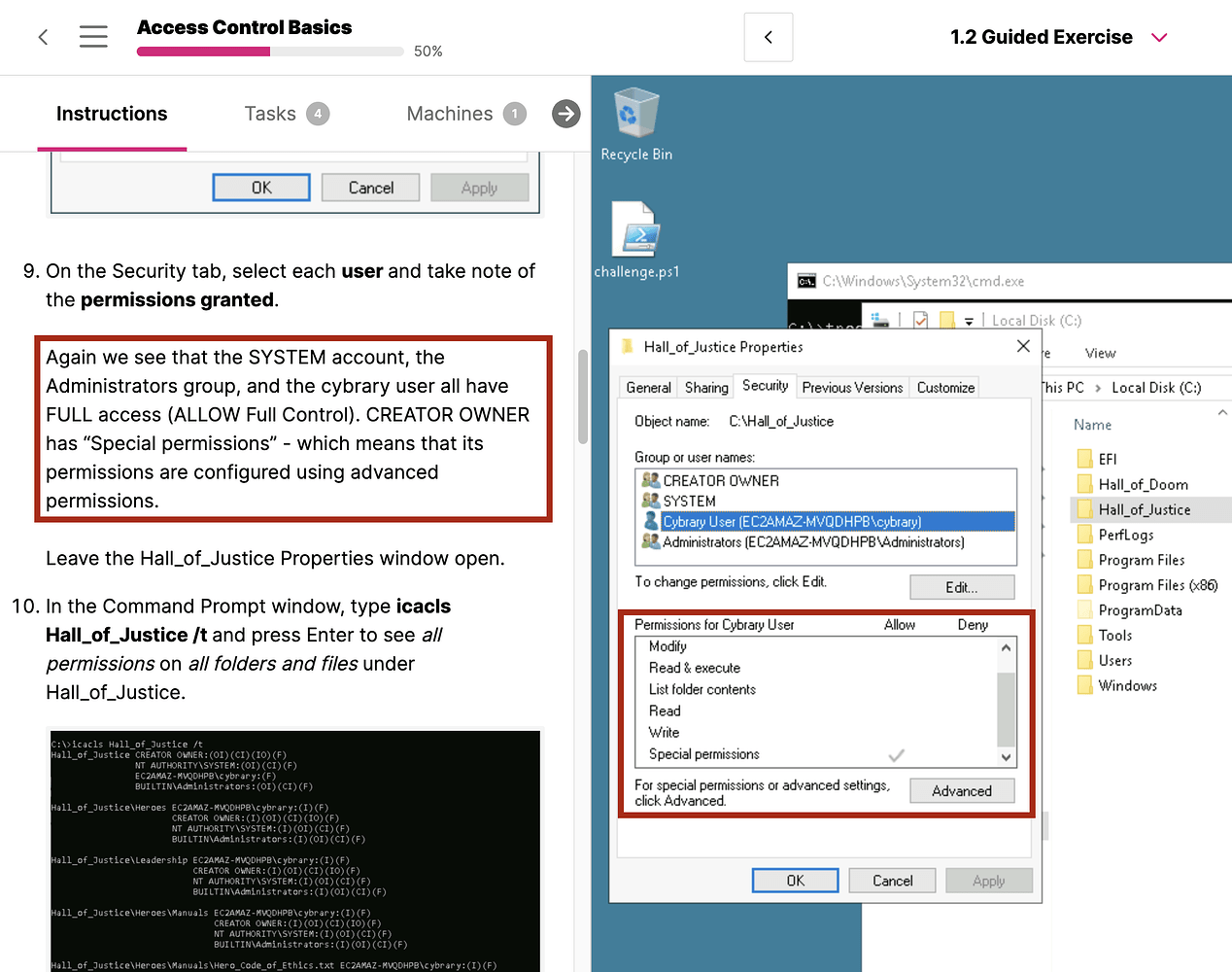 Access Control Basics | Access Permissions for cybrary Local account - Career Paths - Cybrary