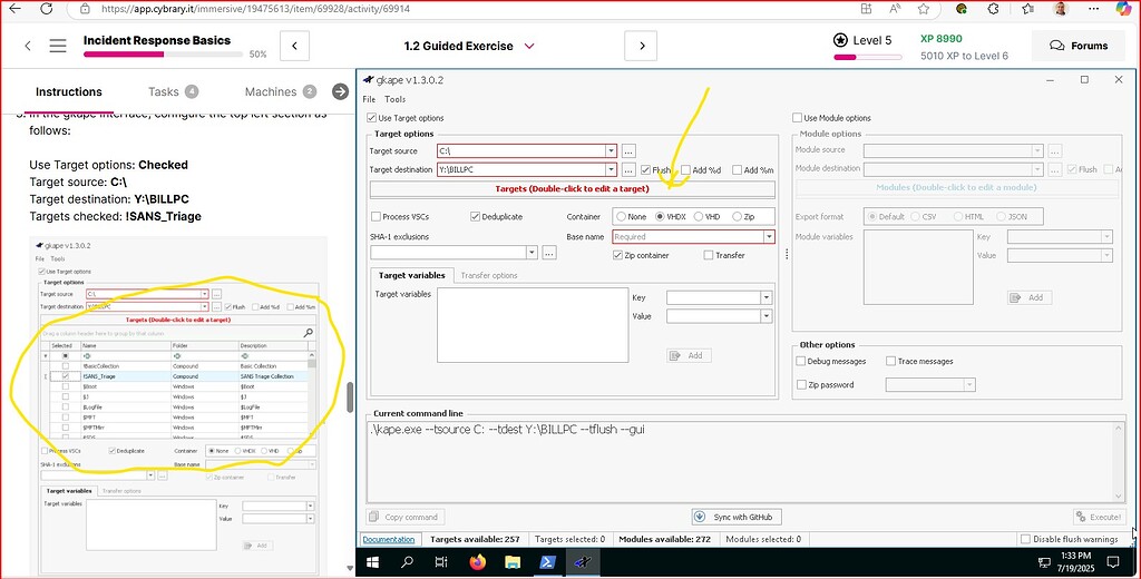 Issue with Lab on Incident Response 1.2 Guided Exercise with form not ...