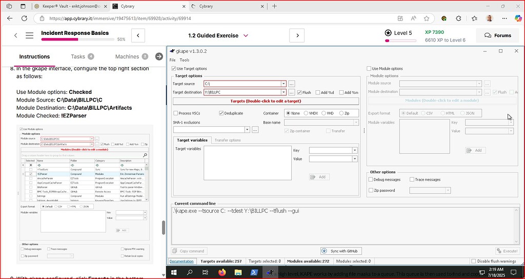 Incident Response Basics 1.2 Guided Exercise Lab form issues - CompTIA Security+ - Cybrary